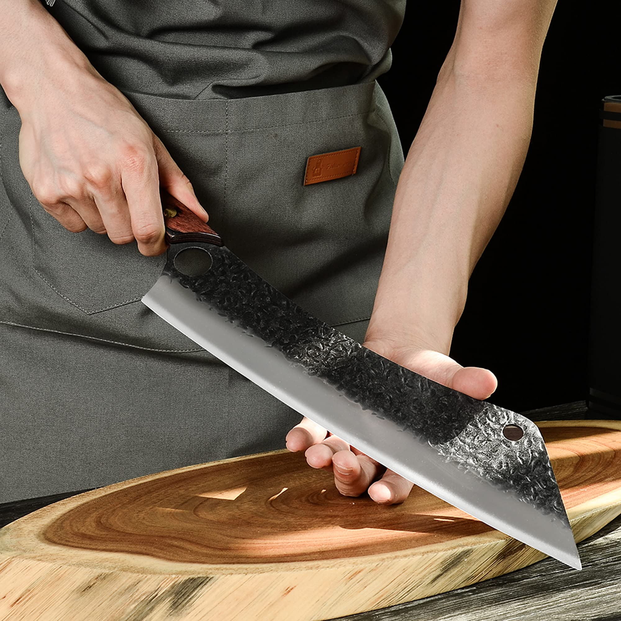 XYJ 12 Inch Extra Long Chef Knife Full Tang Razor Sharp Watermelon Slaughter Knives (Style3)