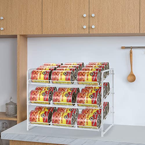 Simple Trending 2 Pack Can Rack Organizer, Stackable Can Storage Dispenser Holds up to 72 Cans for Kitchen Cabinet or Pantry, White