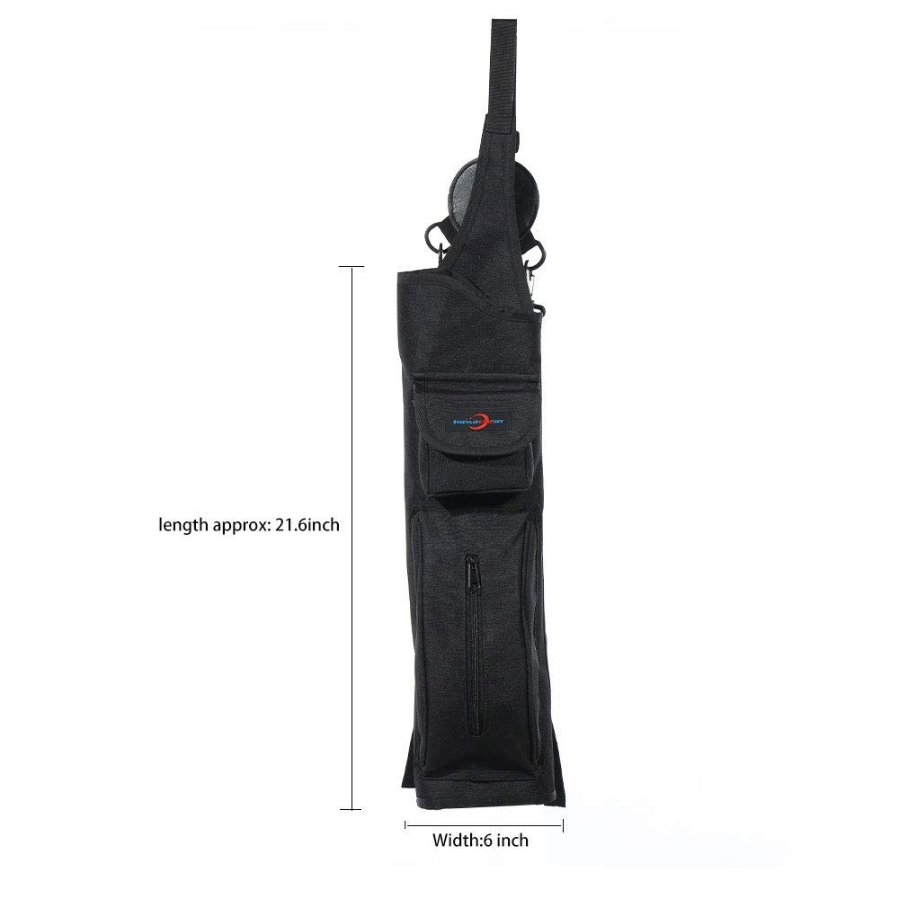 TOPARCHERY Archery Back Canvas Arrow Quiver Arrow Holder Shoulder Hanged Target Shooting Quiver for Arrows with Front Pockets (New Style)