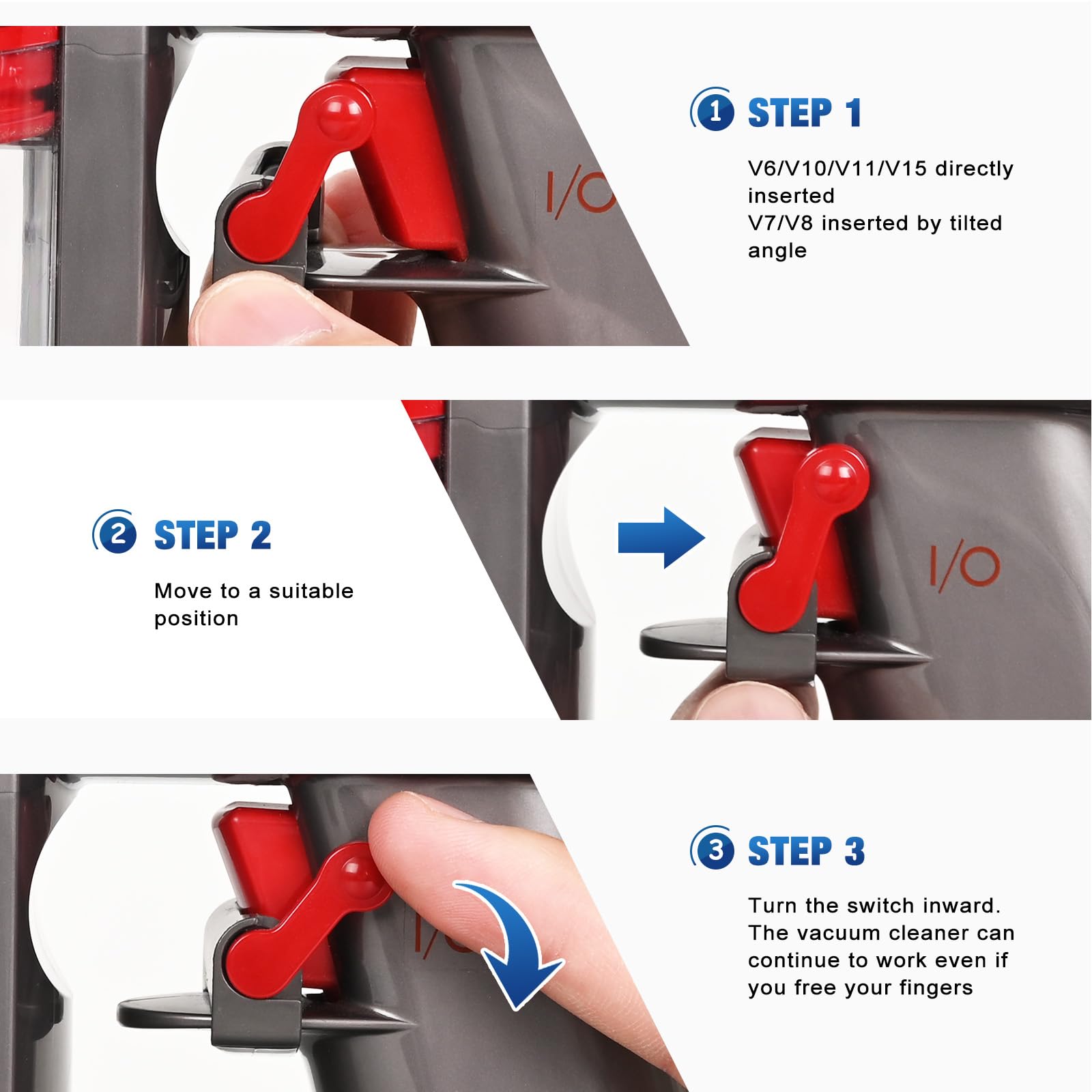 Sealegend Power Button On/Off Control Clamp Compatible with Dyson Vacumm Attachment Dyson Trigger Lock Compatible with Dyson V7 V8 V10 V12 V15 etc Cordless Vacuum Dyson Accessories Smart Home Gadgets