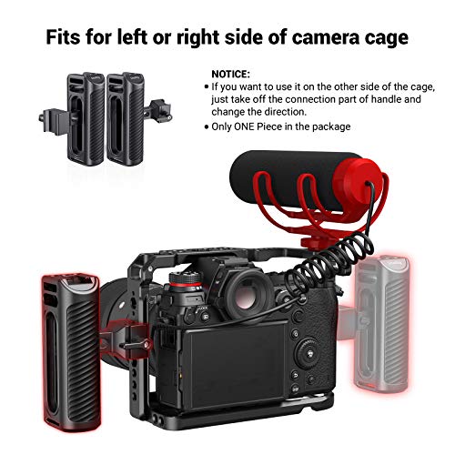 SMALLRIG Universal Aluminum NATO Side Handle Grip for DSLR Camera Cage with Cold Shoe Mount Built-in Wrench, Up and Down Adjustable - HSN2427