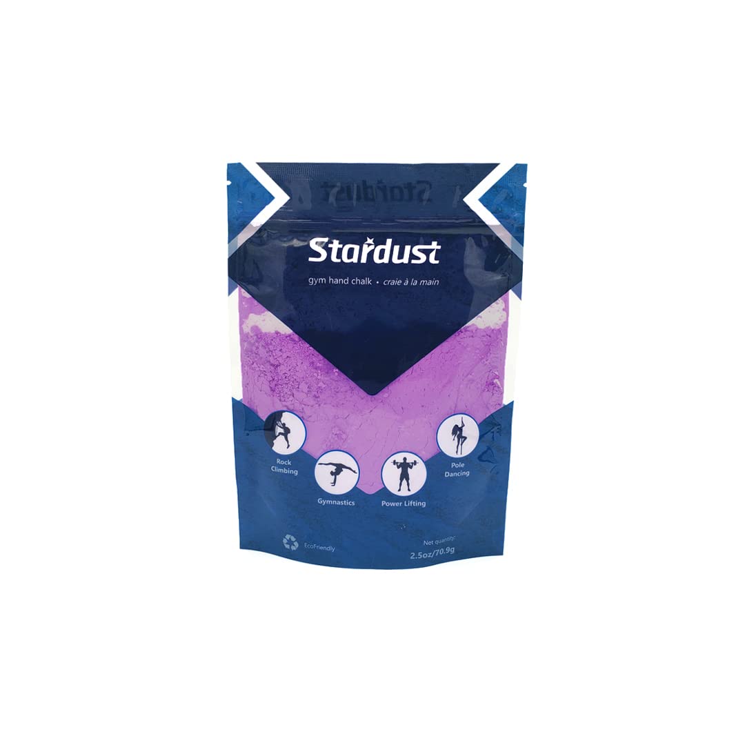 Stardust Hand Chalk 2.5oz Fine Powder| Made from Magnesium Carbonate Best for Rock Climbing, Gymnastics, Power Lifting, Crossfit and Pole Dancing Hand Chalk (Purple)