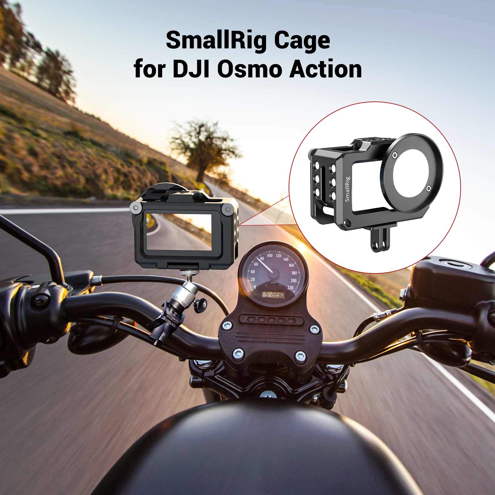 SMALLRIG Video Vlogging Camera Frame Cage for DJI Osmo Action Camera with 1/4¡± and 3/8¡± Thread Locating Holes Compatible with 52mm Adapter for Lens, Prevent The Screen from Scratching - CVD2360
