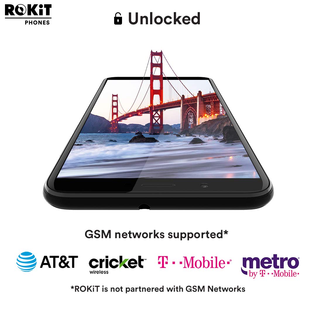 ROKiT iO Pro 3D Android Phone - 5.99" GSM Unlocked Smartphone - 4G LTE Dual Nano Sim Cell Phone w/ 64GB Memory & 13MP Camera + 2MP Camera (Black)