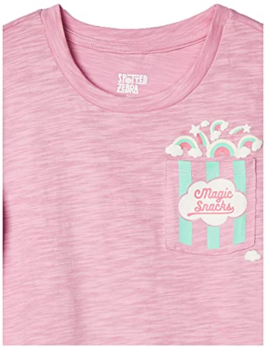 Spotted Zebra Girls' Short-Sleeve Ruffle T-Shirts, Pack of 2, Light Pink Magic/Pink Diamond, Medium