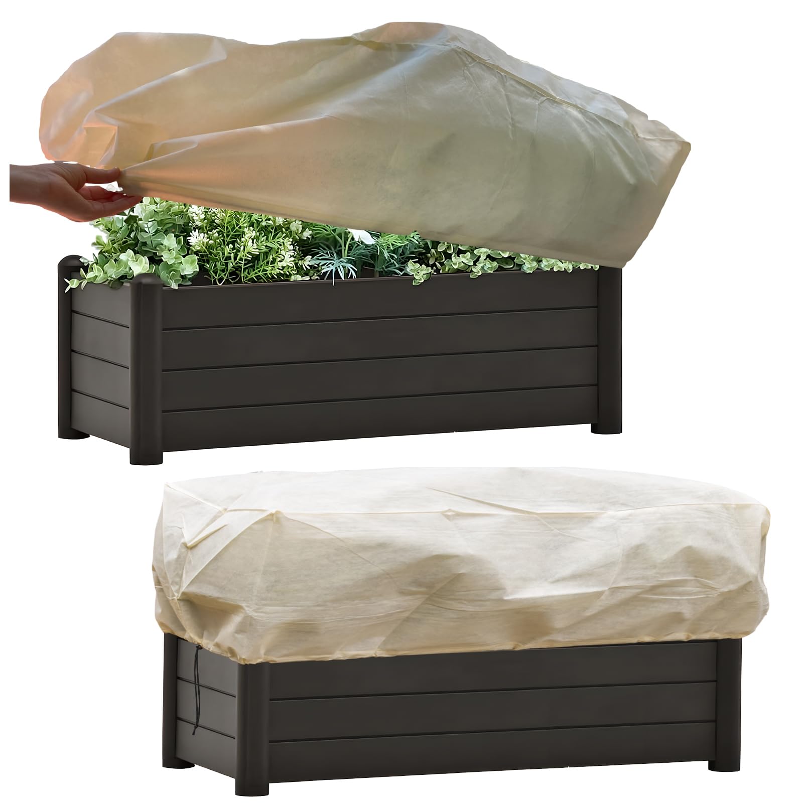 Rectangular Planter Box Frost Protection Cover to Protect Plants in Balcony, windowsill and Patio Planter Boxes from Frost, Wind, rain and Animals. Locks on Both Ends - 100 * 40 * 45 cm - 2 Pieces