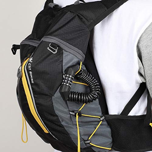 Zerlibeaful Cycling Bicycle Helmet Lock Portable Lock Lock Bike Code Travel Lock Combination Bike Accessories 18 Inch Mountain Bike (Black, One Size)