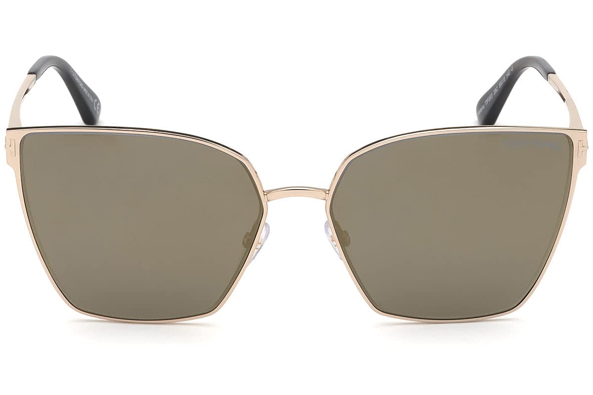 Tom Ford Cat Eye Sunglasses TF653 Helena 28C Gold/Dark Havana 59mm FT0653