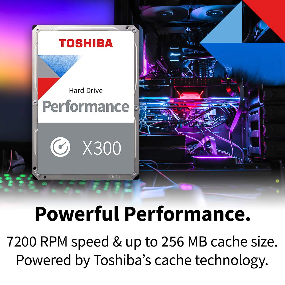Toshiba X300 4TB Performance & Gaming 3.5-Inch Internal Hard Drive β CMR SATA 6 GB/s 7200 RPM 256 MB Cache - HDWR440XZSTA