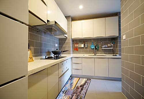 ZHIMI Kitchen Rug Anti Fatigue Portland Breakwater Light Kitchen Floor Mat Standing Runner Long Carpet Non-Slip Laundry Rug Rectangle Entryway Mat 39 x 20 Inch