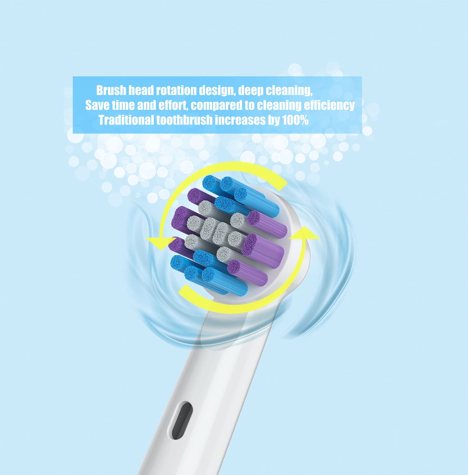 Replacement Toothbrush Heads for Oral-B, 4 Pack Replacement Heads Compatible with Oral B Braun Electric Toothbrush (4 Pack) (White, 1 Count (Pack of 4))
