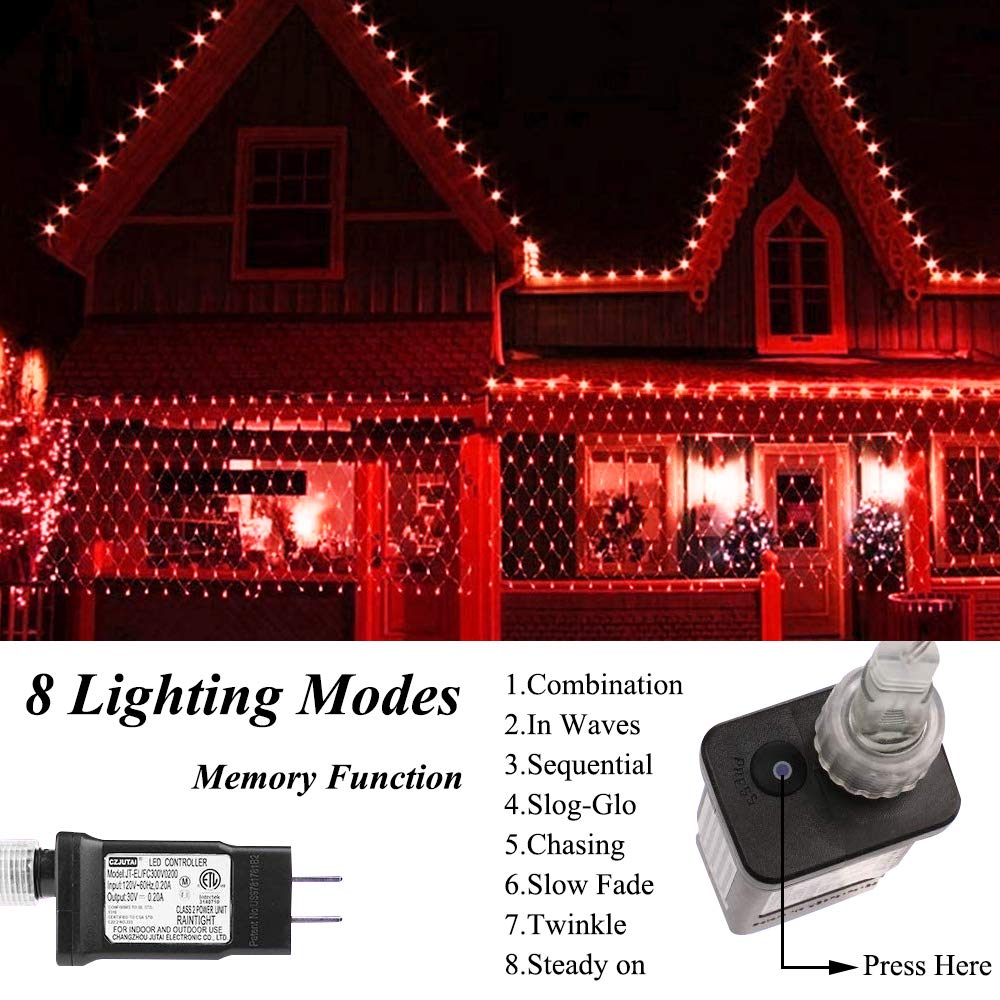 Vicila LED Net Light Halloween Decor Mesh Lights, Tree Warp Fairy Lights Outdoor Hanging String Light for Home, Bedroom, Christmas, Garden, Walkway, Bushes Decor-9.8ft x 6.6ft(Purple)