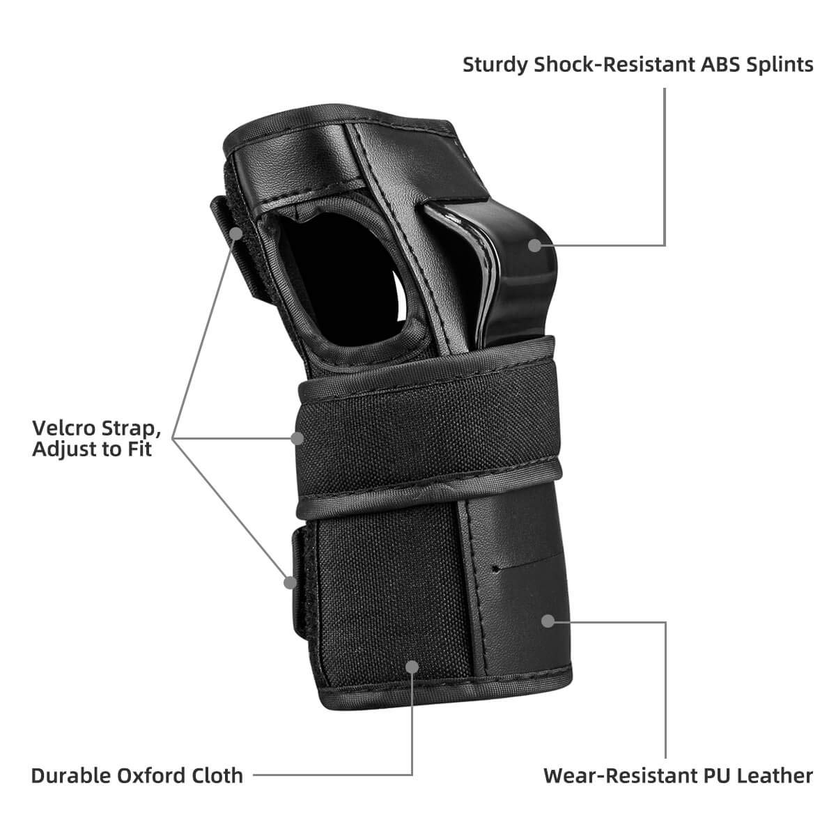 viclvin Wrist Guards with Palm Protection Pads for Adults and Kids, Adjustable Wrist Palms Protective Gear for Skateboarding, Longboarding, Roller Blading, Inline Skating, Snowboarding