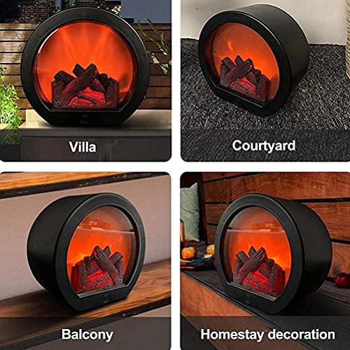Zhongdawei Fireplace Lamp, LED Fireplace Lantern Touch Switch Simulation LED Desk Stove LED Lantern with Realistic Flame Realistic Fireplace Lantern Fireplace Lamp