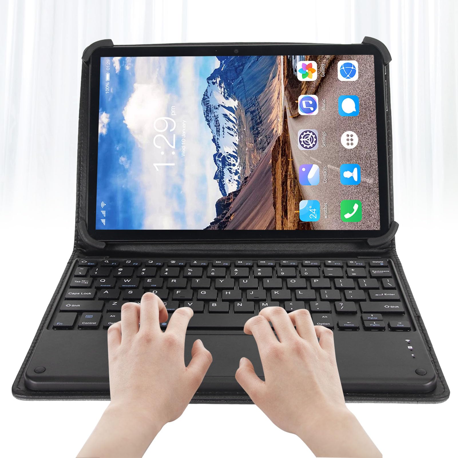 Yoidesu 2 in 1 Tablet with Keyboard, 6GB+128GB, 10.1 Inch Tablet Android 12 Tablet Includes Keyboard and Case, 5G WiFi, 8MP Dual Camera, 1960 x 1080 FHD, 7000mAH (North America Spec.)