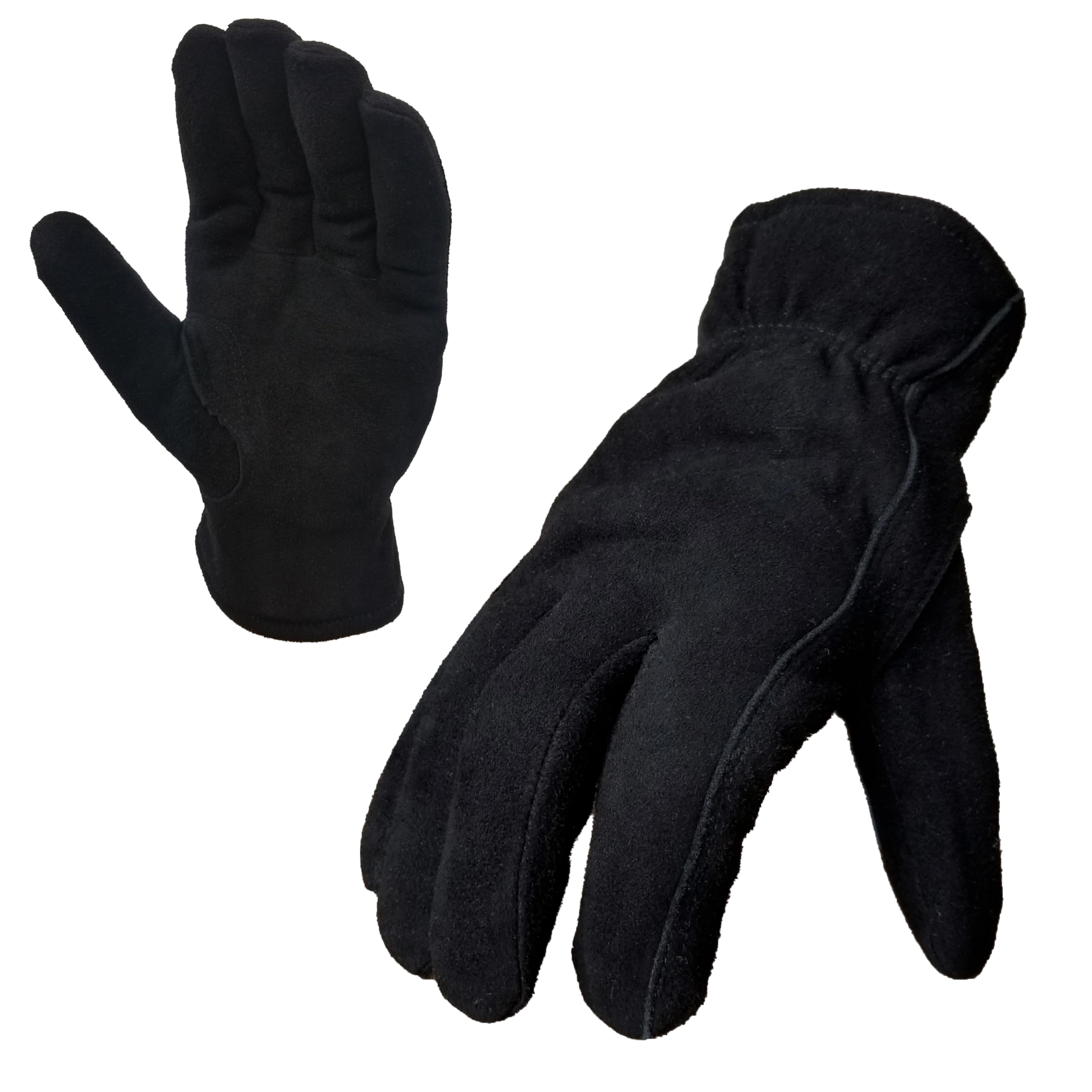 SKYDEER Winter Work Gloves with Windproof & Wear-Resistant & Thick Full Deerskin Leather Suede and 3M Thinsulate Insulation (SD8671T/L)