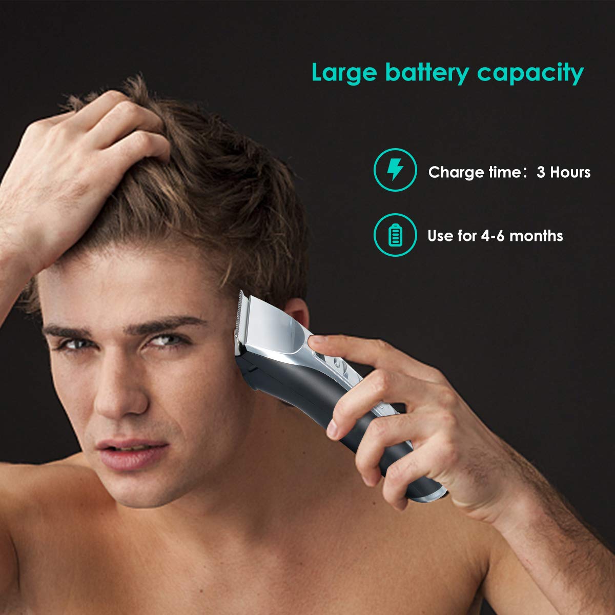 Wellwerks Cordless Hair Trimmer, Hair Clippers Beard Trimmer Gift for a Men Quiet LED DisplayHaircut Kit Cordless USB Rechargeable Waterproof