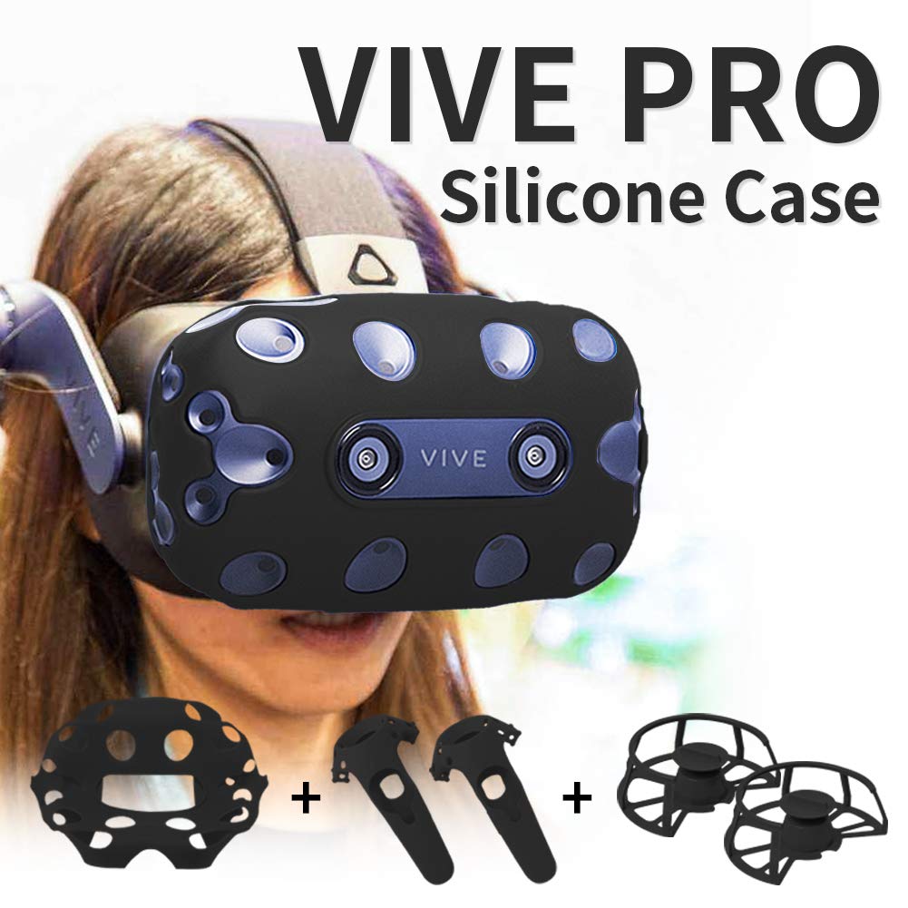 Vive Pro Vr Virtual Reality Headset Silicone Rubber Helmet Controller Handle Case Shell Silicone Case Cover…