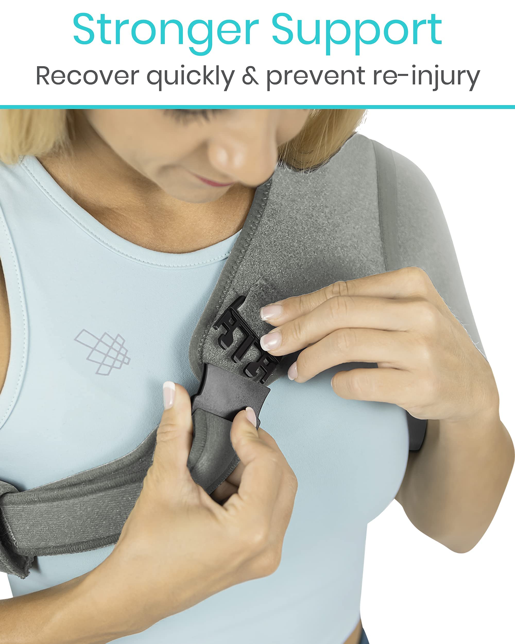 Vive Shoulder Brace - Rotator Cuff Compression Support - Men, Women, Left, Right Arm Injury Prevention Stabilizer Sleeve Wrap - Immobilizer for Dislocated AC Joint, Labrum Tear Pain (Black, Small)