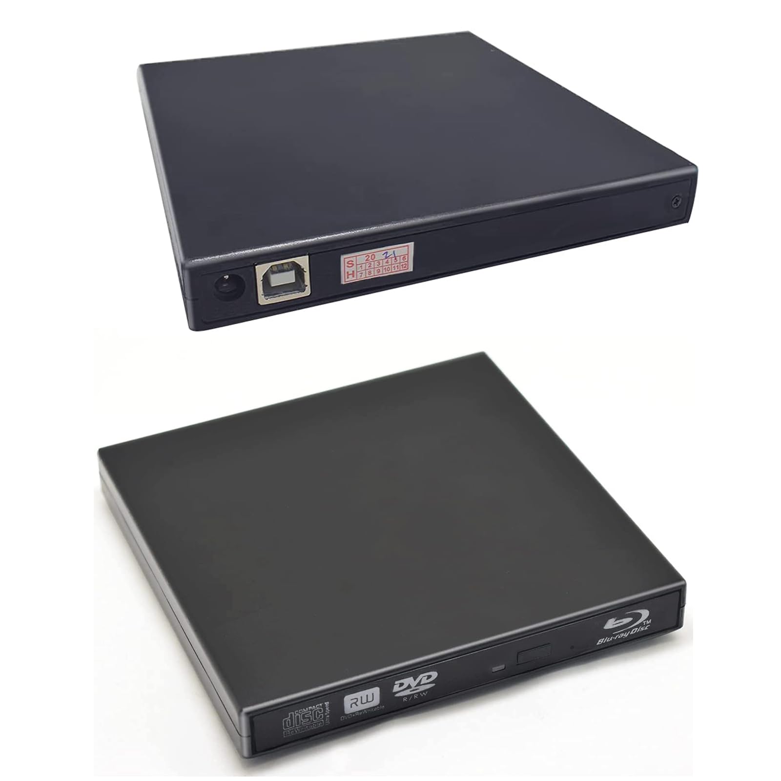 VSVABEFV External USB Blu Ray Drive, Ultra-Slim BD/CD/DVD-ROM CD/DVD-RW Blu Ray Burner Player Rewriter for Laptop/MacBook/Desktop, Portable Blu-Ray Drive Compatible with Windows XP/7/8/10/X MacOS