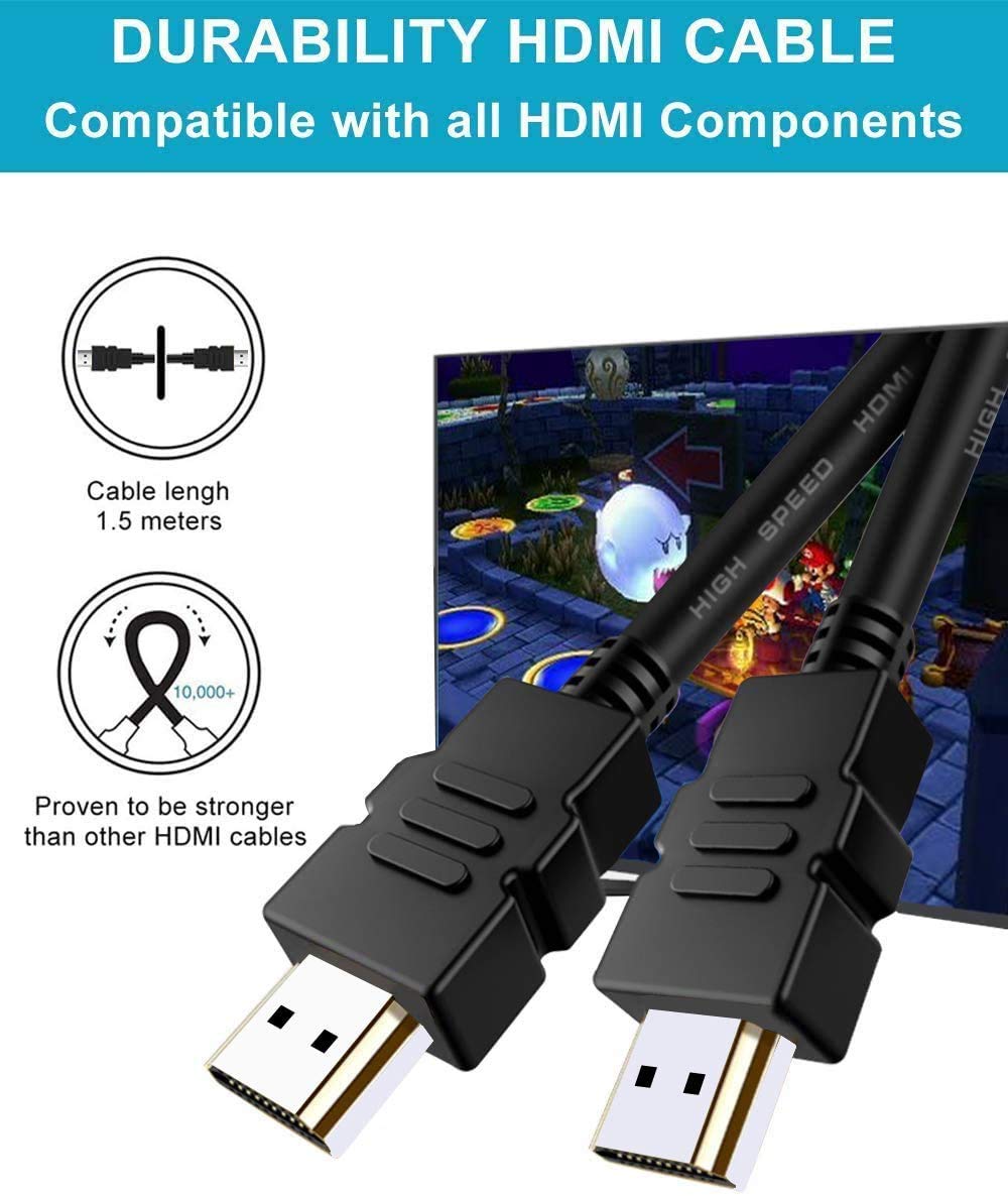 TPFOON Upgraded Version Wii to HDMI Converter + High Speed HDMI Cable - Wii2 HDMI 1080P 720P HD Connector with 3.5mm Audio Jack Support All Wii Display Modes, Compatible with Full HD Devices