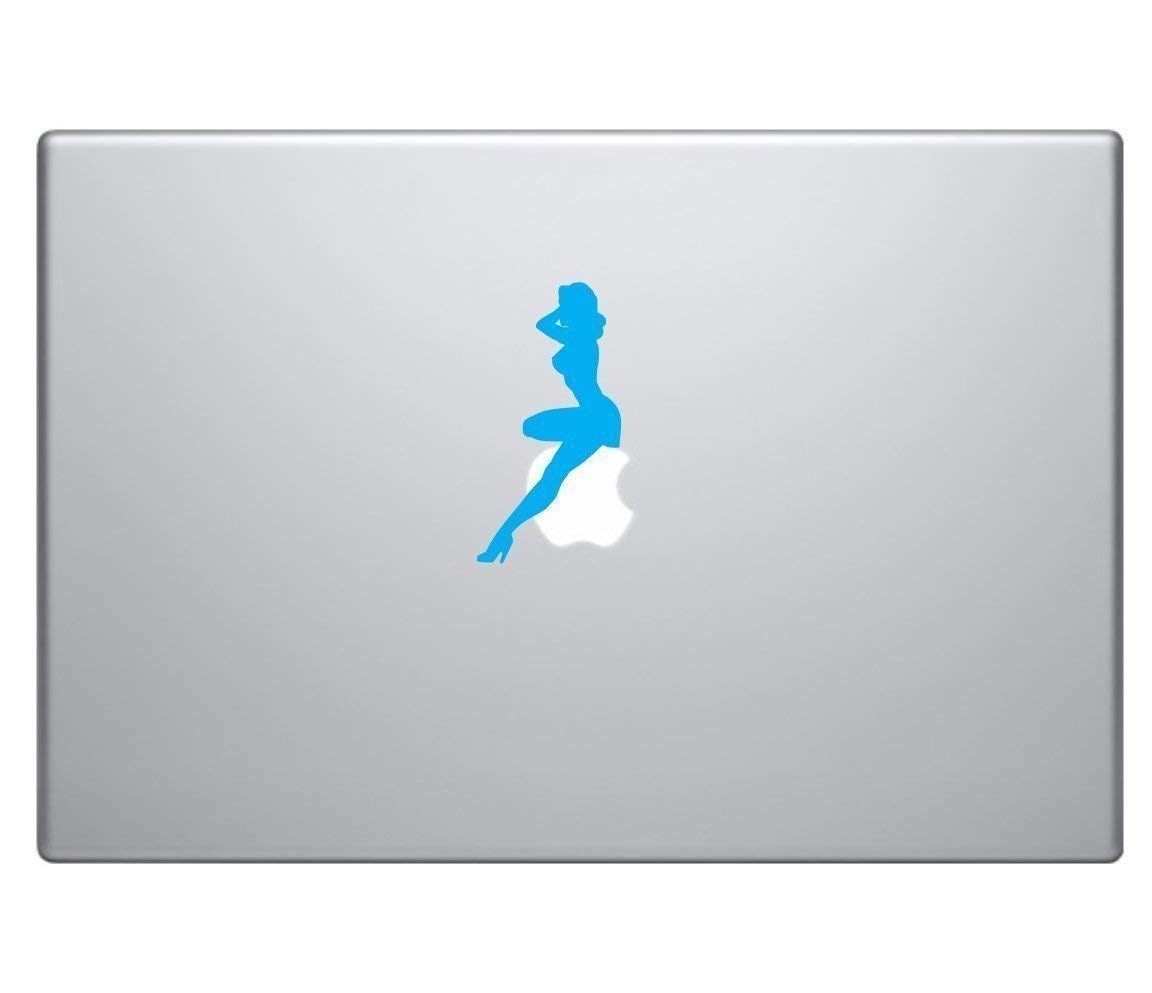 Sexy Pin Up Girl Silhouette Vinyl Decal Sticker Compatible With Apple Logo on iPad MacBook Pro Air Decal 13" 15" 17" Keyboard Keypad Mouse pad Track pad Laptop Babe Sticker