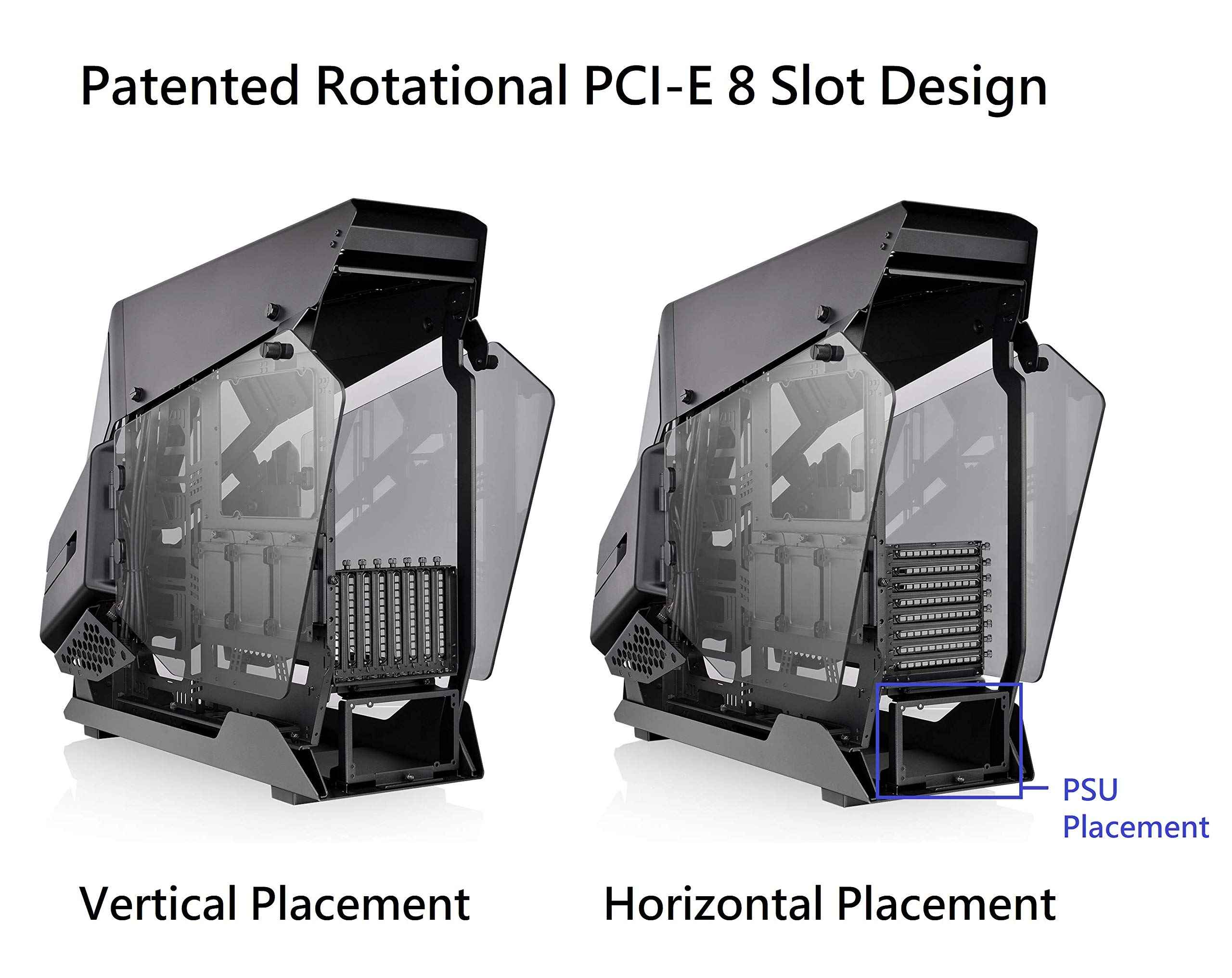 Thermaltake AH T600 Helicopter Styled Open Frame Tempered Glass Swing Door E-ATX Full Tower Case CA-1Q4-00M1WN-00
