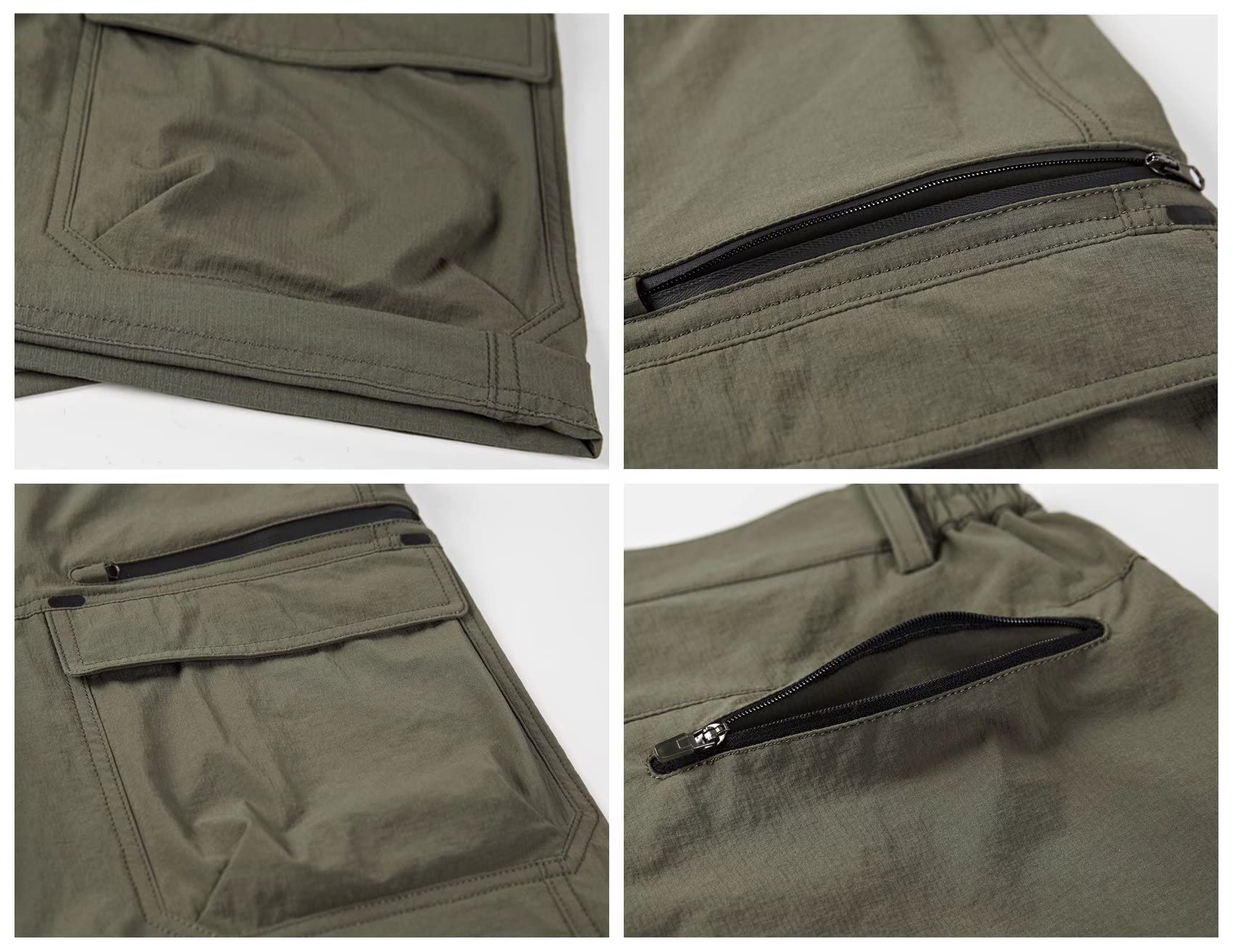 VtuAOL Outdoor Lightweight Cargo Shorts Quick Dry Shorts Zipper Pockets for Men Khaki US 32