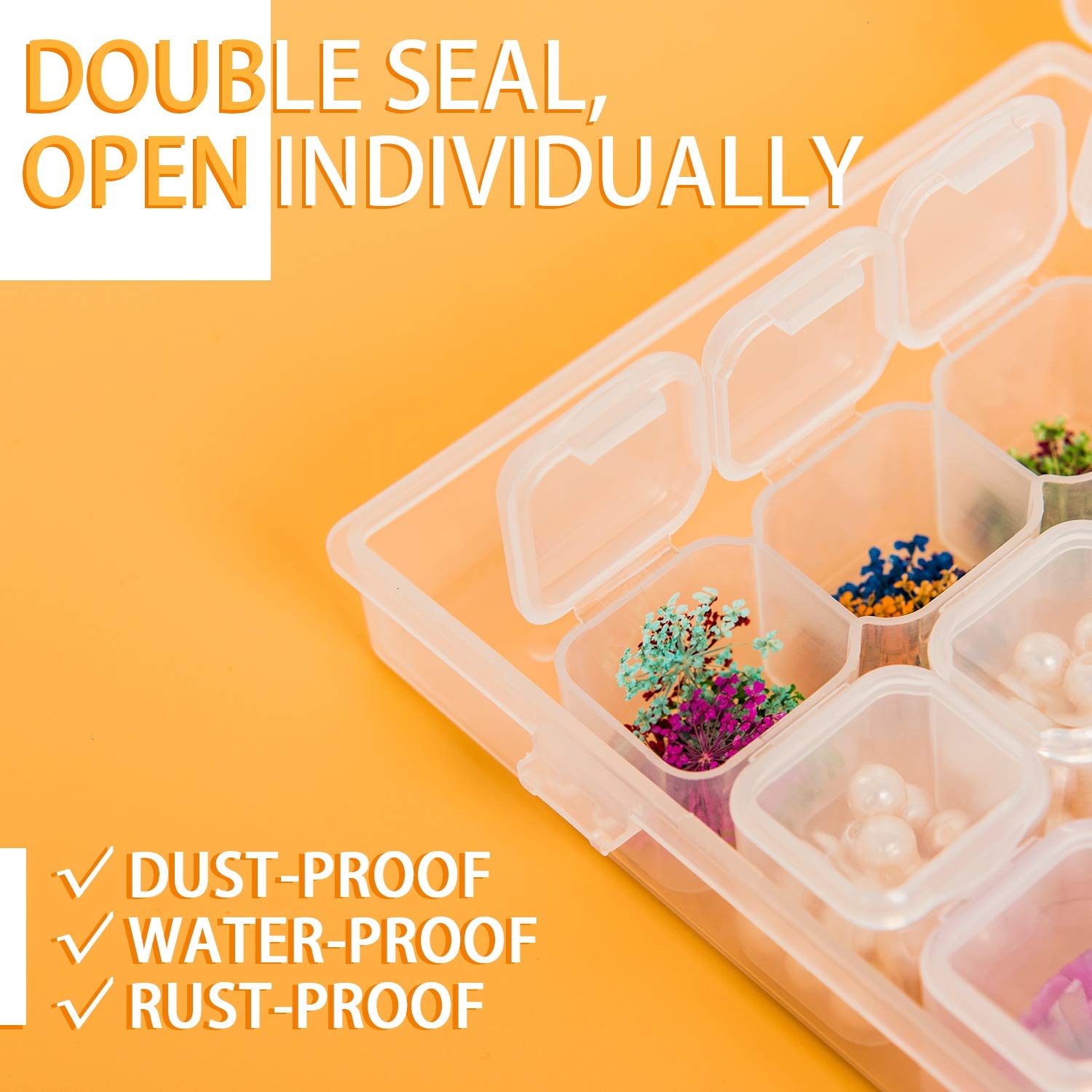Vumdua 6 Pack Diamond Embroidery Box, 28 Grids Plastic Bead Storage Case Containers Diamond Painting Accessories Tool for DIY Art Craft