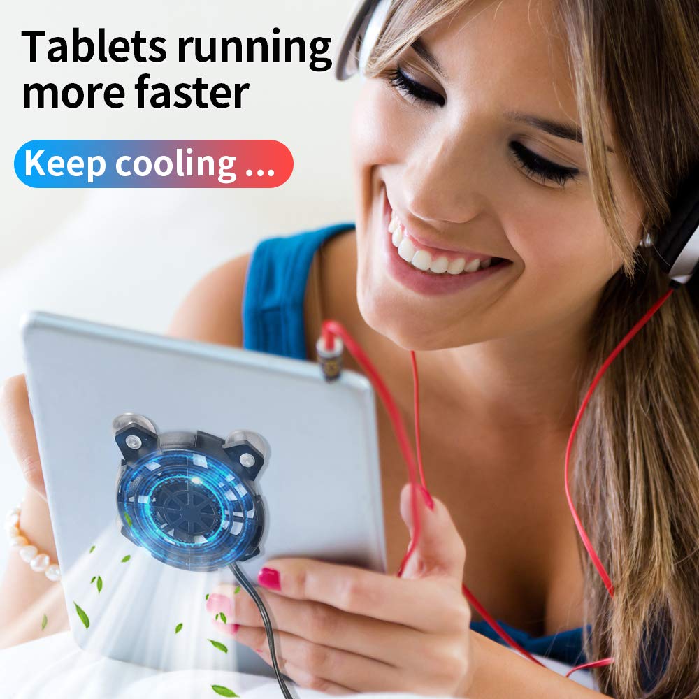 Tablet Cooling Fan Phone Cooling Fan Dual 50mm USB Cooling Fan for Tablets and Cell Phones Cooling from 4.5 to 7 inches Phone Cooler for Game ipad