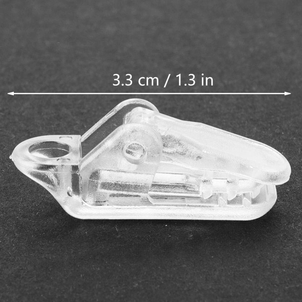 Tihebeyan 20 pcs Tent Tarp Clips,Heavy Duty Windproof Awning Poles Clamp Grip, Plastic Alligator Snaps for Camping, Tarps, Caravan, Transparent
