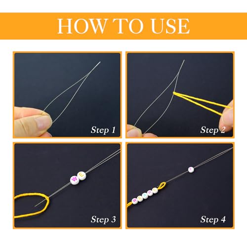 Redamancy 18 Pieces Beading Needles, 6 Sizes Seed Beads Needles Beading Needles Beading Embroidery Needles Big Eye Beading Needles forJewelry Making with Needle Bottle