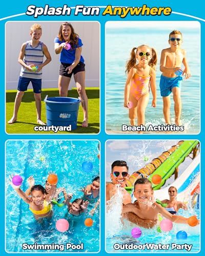 Tlitlimom Reusable Water Splash Balloon, 1 Count, Outdoor, Unisex, Suitable for Swimming Pool, Beach, Park, Yard, No Clean Hassle, Easy to Fill, Mesh Bag Included, Unique Design