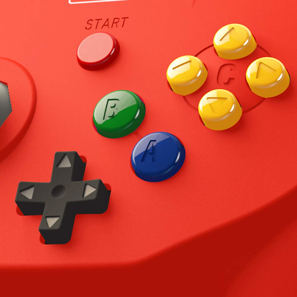 Retro-Bit Tribute 64 USB Controller for PC, Switch, Mac, Steam, RetroPie, Raspberry Pi - USB Port - (Red)
