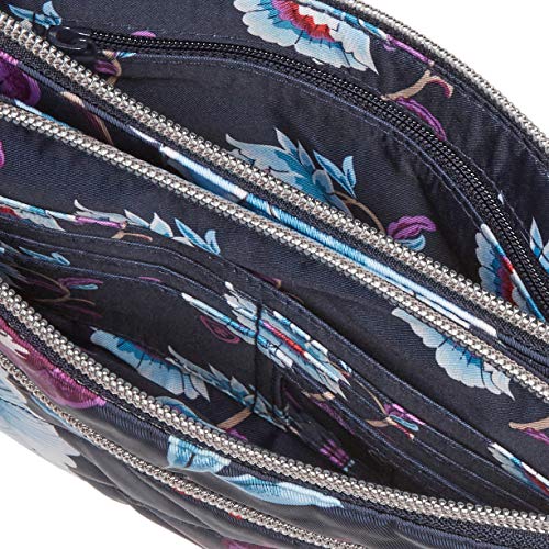 Vera Bradley Women's Performance Twill RFID Medium Triple Compartment Crossbody Purse, Mayfair in Bloom, One Size