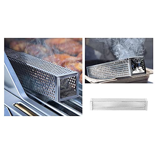Stainless Steel Cold Smoke Box BBQ Grill Accessories Wooden Chips Smoker Mesh Generator Box Outdoor (Size : Triangle)