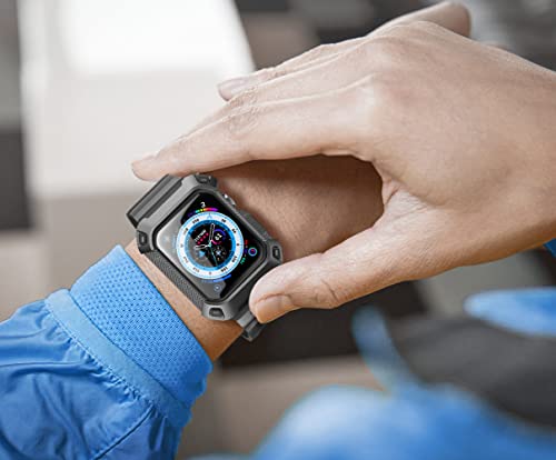 SUPCASE [Unicorn Beetle Pro] Designed for Apple Watch Series 7/6/SE/5/4 [45/44mm], Rugged Protective Case with Strap Bands (RoseGold)