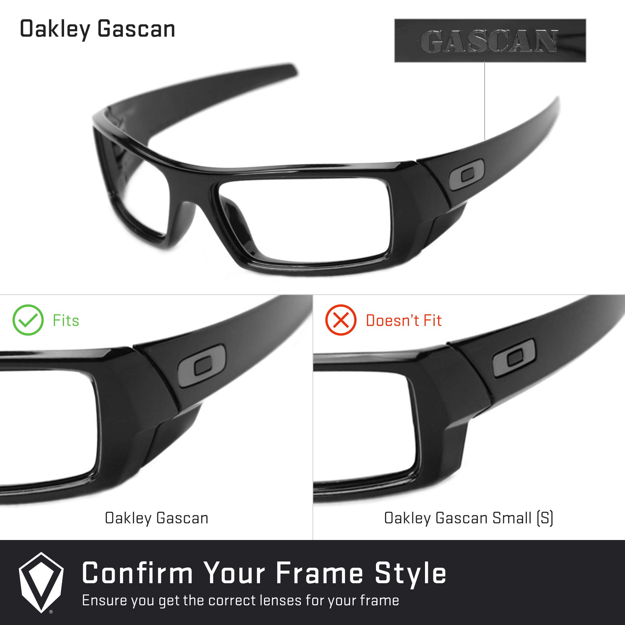 Revant Replacement Lenses for Oakley Gascan sunglasses, UV Protection, Anti-Scratch and Impact Resistant, Polarized Stealth Black