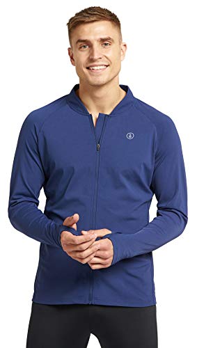 Solbari UPF 50+ Men's Sun Protection Full Zip Swim Top Swimwear & Resort Collection - Large - Navy - UV Protection, Sun Protective