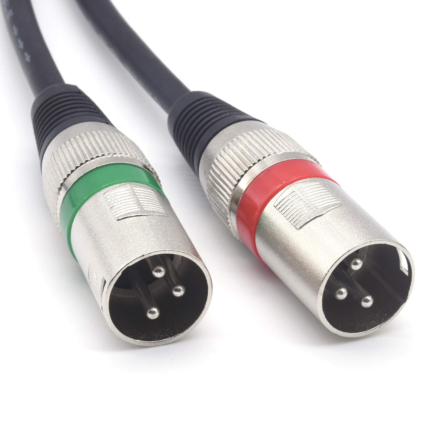 SiYear 10FT 6.35mm (1/4inch) TRS Male Plug to 2 Dual XLR Male Stereo Unbalanced Y Splitter Patch Microphone Cable Cord (3M)