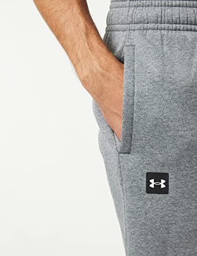 Under Armour Men's Rival Fleece Shorts , Pitch Gray Light Heather (012)/Onyx White , Large