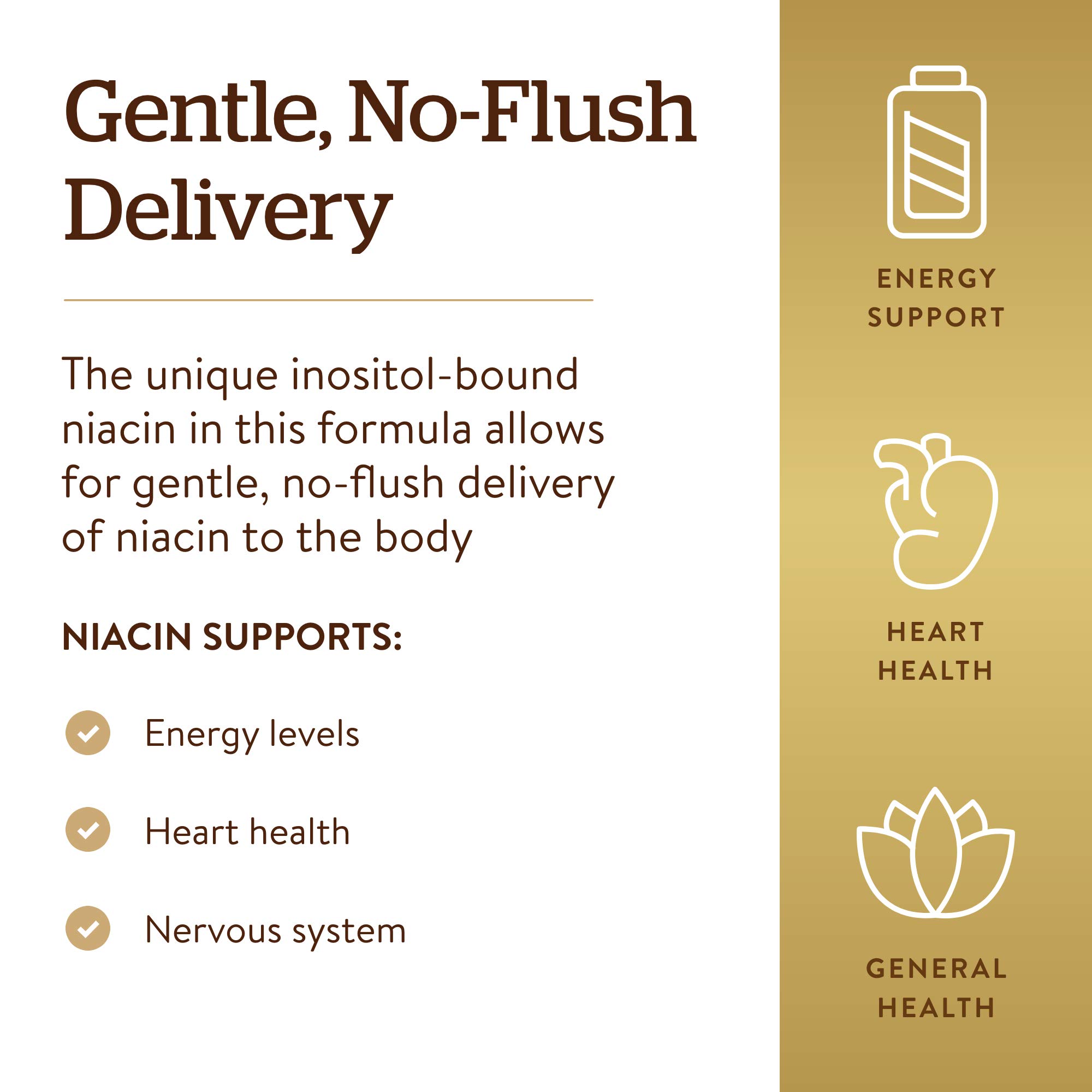 Solgar ? No-Flush Niacin (Vitamin B3)(Inositol Hexanicotinate) 500 mg, 50 Vegetable Capsules