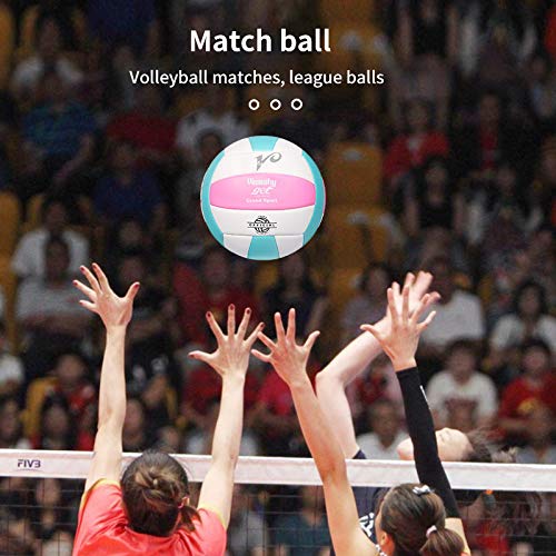 Super Soft Volleyball - Waterproof Indoor/Outdoor Official Volleyball for Pool,Game,Gym,Training,Beach Play (Size 5) (Pink 2)