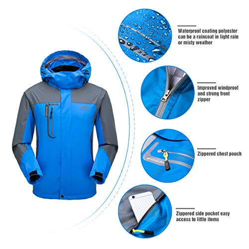 TOMSHOO Waterproof Jackets for Men Women Lightweight with Hood, Rain Jacket for Outdoor Ski Snow Mountain Cycling