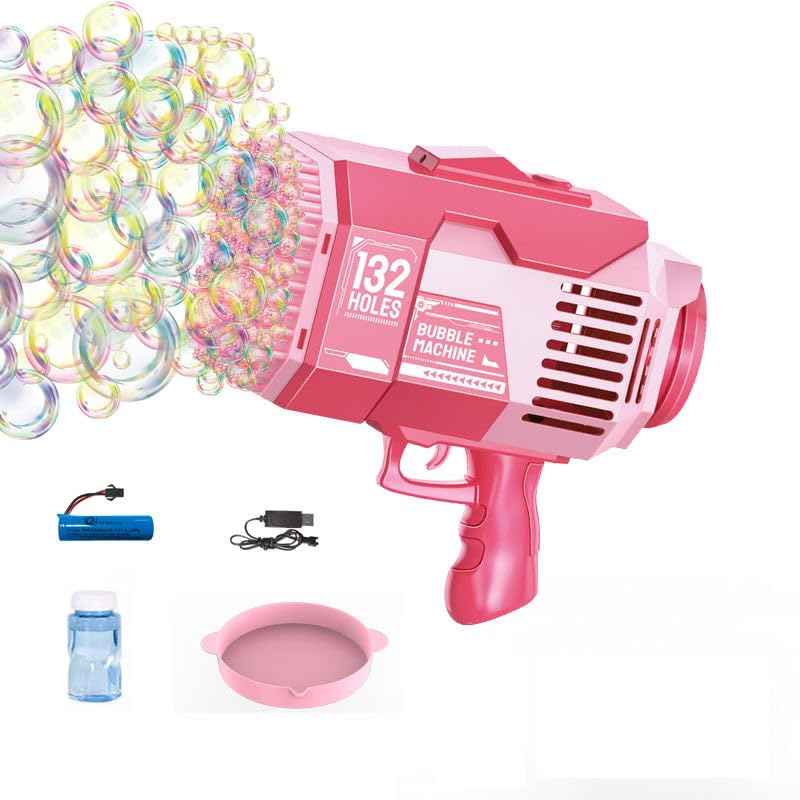 TIMBERRIDGE LINE Bubble Gun β Bubble Machine with LED Lights β 132-Hole Bubble Machine for Parties, Summer, Wedding, Outdoor Play β Bubble Blower for Kids and Adults β Automatic Bubble Blaster