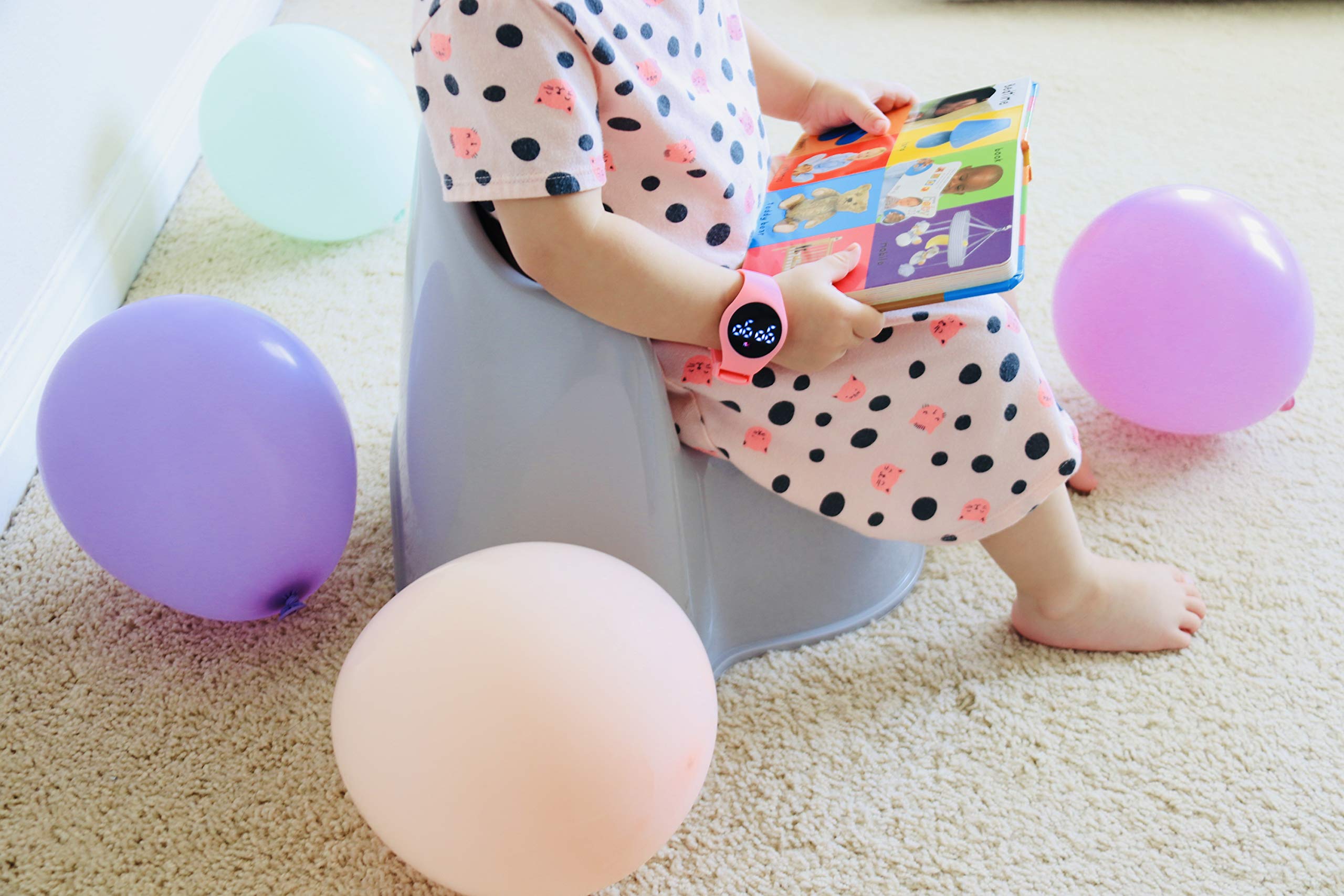 UpPro Potty Training Watch with Countdown Timer, Rechargeable and Water Resistant Toddler Watch, Musical Potty Trainer Alarm for Toilet Training, Compatible with Potty Watch(Pink)