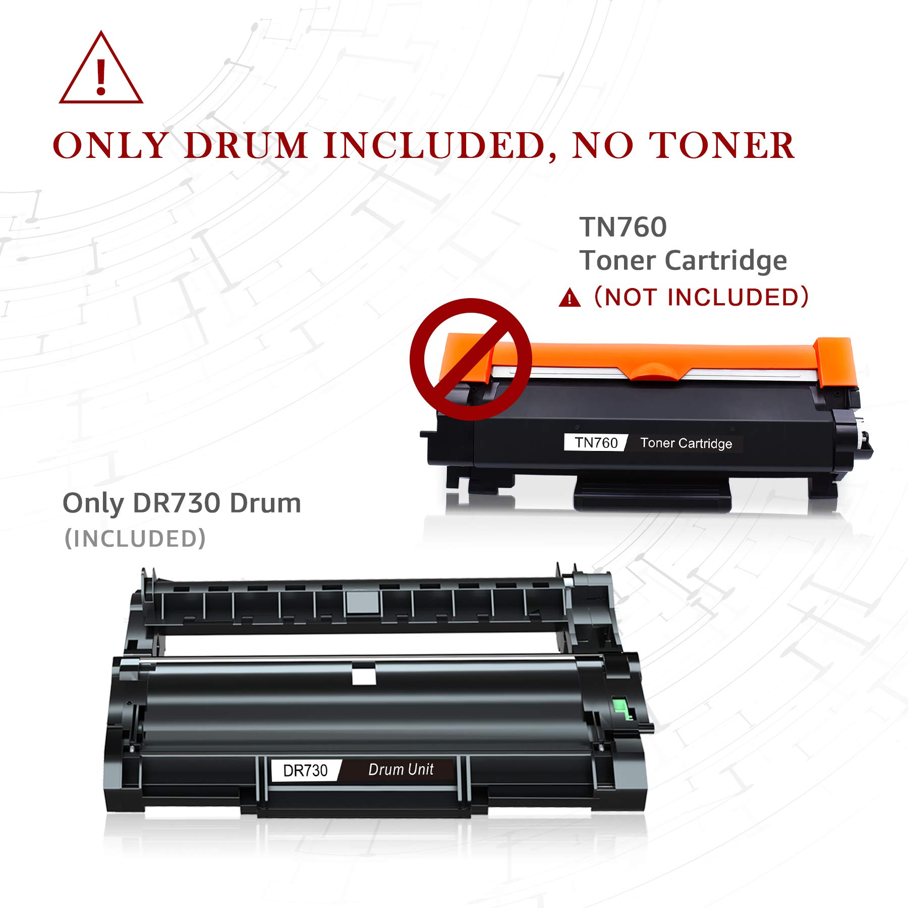 Toner Kingdom Compatible Drum-Unit Replacement for Brother DR730 Drum for MFC-L2710DW L2730DW L2750DW HL-L2370DW HL-L2370DWXL DCP-L2550DW Tray Printer DR-730 DR 730 (Black, 1-Pack)