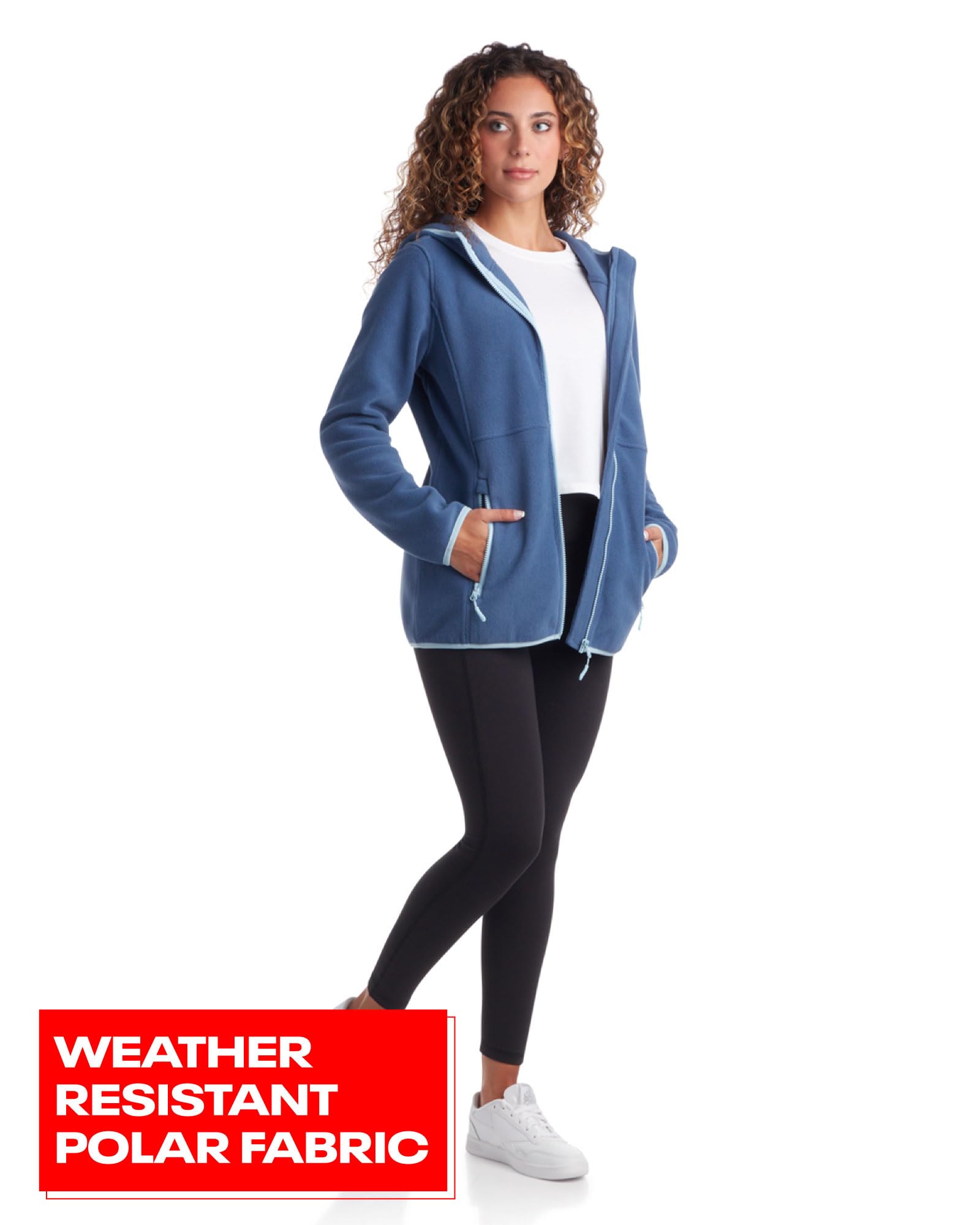 Reebok Women's Jacket - Polar Fleece Sweatshirt Jacket - Lightweight Coat for Women (S-XL), Size X-Large, Black