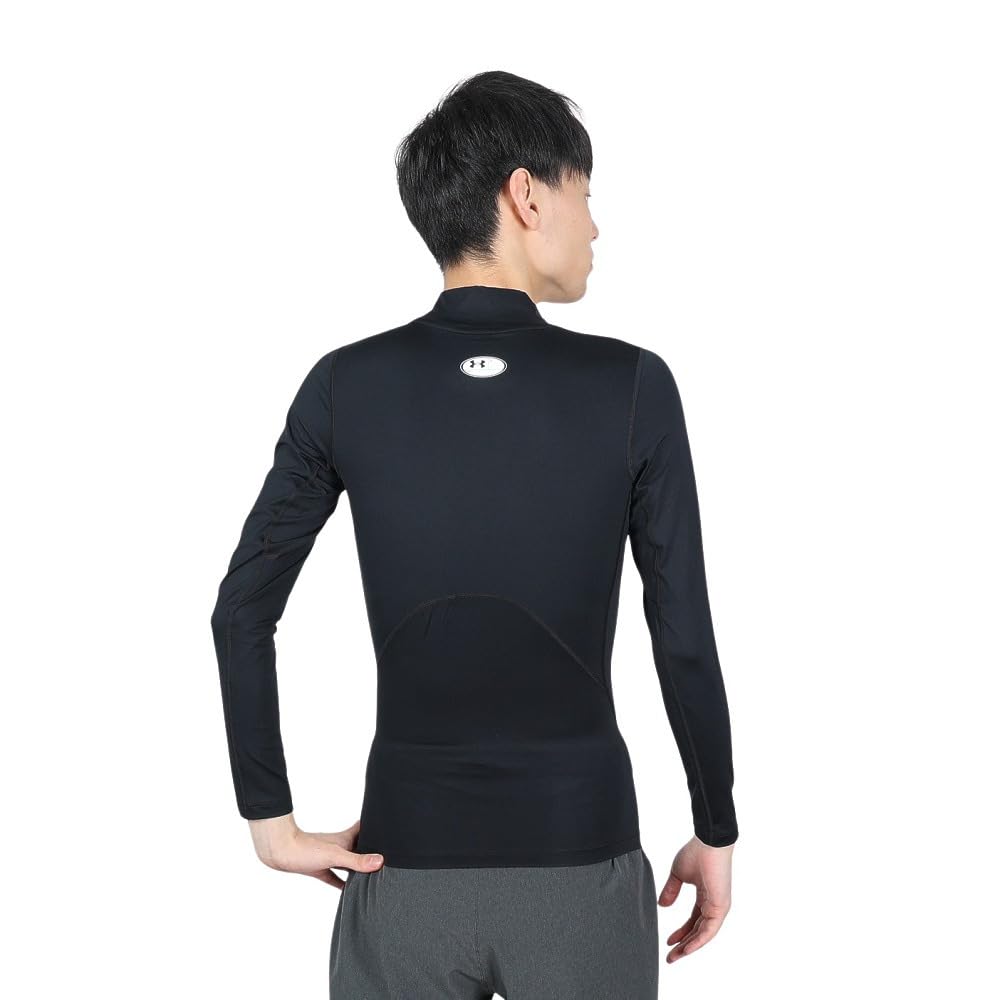 Under Armour Men's HeatGear Armour Mock Long Sleeve T-Shirt, Black (001)/White, Small