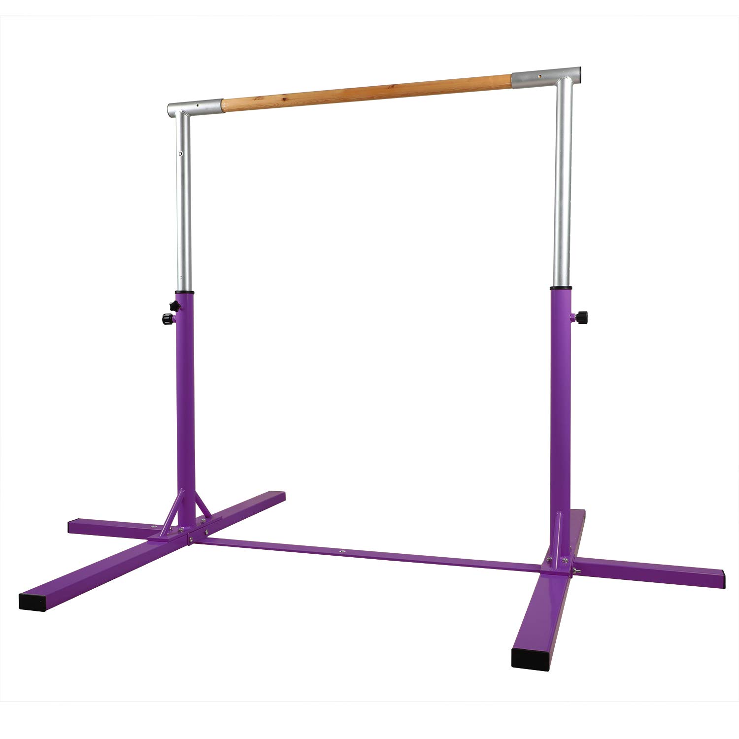 walsport Gymnastics Bar Horizontal Kip Bar Adjustable Height 3' to 4.6' Expandable Gymnastic Equipment Junior Training Bar for Home, Pink